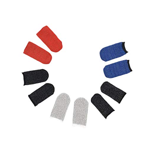 Garneck Touch Screen Finger Sleeve Mobile Phone Game Controller Finger Sleeve Anti Sweat Touchscreen Finger Cover Finger Protector 10pcs (Random Color)