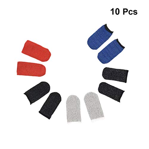 Garneck Touch Screen Finger Sleeve Mobile Phone Game Controller Finger Sleeve Anti Sweat Touchscreen Finger Cover Finger Protector 10pcs (Random Color)