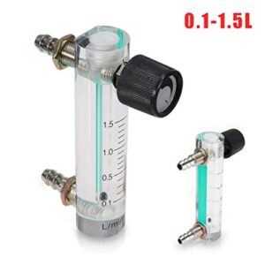 iplusmile Oxygen Air Flow Meter 0.1-1.5LPM Acylic Flowmeter Gas Flow Meter for Oxygen Air Gas Conectrator