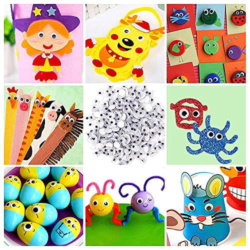 Halloween Foam Stickers 300Pcs, 200 Self-Adhesive Foam Glitter Sticker & 100 Wiggle Eyes, Pumpkin Ghost DIY Crafts for Halloween Thanksgiving Party