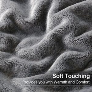 Soft Blanket Warm Fuzzy Microplush Lightweight Thermal Fleece Blankets for Couch Bed Sofa,California King102X108Inch,Gray