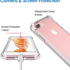 Folmeikat Compatible with iPhone 8 Plus Case, iPhone 7 Plus/iPhone 6 Plus/6s Plus Case Screen Protector Slim Shock Absorption Reinforced Corner Soft TPU Silicone Clear Case 5.5" (Clear)