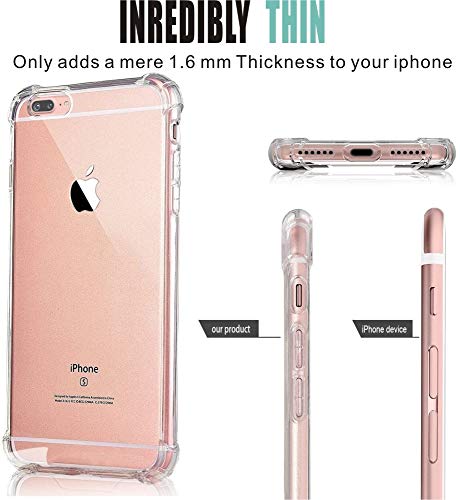 Folmeikat Compatible with iPhone 8 Plus Case, iPhone 7 Plus/iPhone 6 Plus/6s Plus Case Screen Protector Slim Shock Absorption Reinforced Corner Soft TPU Silicone Clear Case 5.5" (Clear)