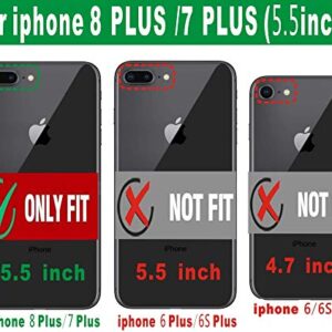 Folmeikat Compatible with iPhone 8 Plus Case, iPhone 7 Plus/iPhone 6 Plus/6s Plus Case Screen Protector Slim Shock Absorption Reinforced Corner Soft TPU Silicone Clear Case 5.5" (Clear)