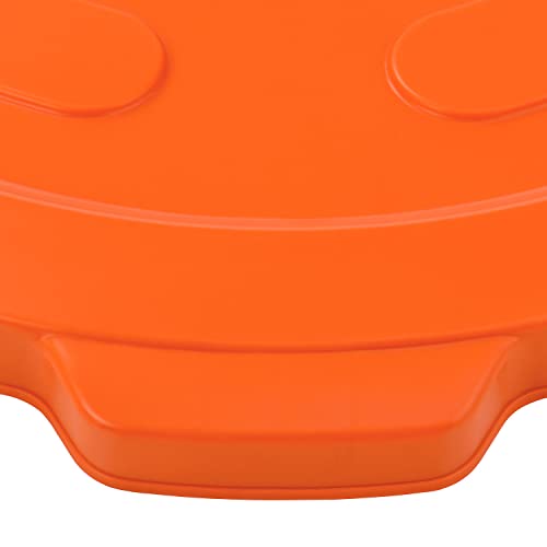 Global Industrial 55 Gallon Plastic Trash Can Lid, Bright Orange