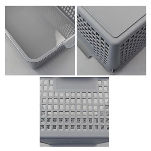 Tstorage 3-Pack Plastic Storage Baskets, Gray Large Storage Bin