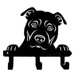 fit frenchie american pit bull terrier rescue dog shape peek a boo metal coated bathroom clothes towel wall mounted hook kitchen mudroom bedroom (portrait)