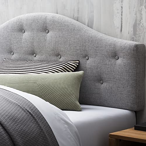 Edenbrook Legrand Upholstered Headboard for King Size Bed - Arched, Button-Tufted Headboard – Gray