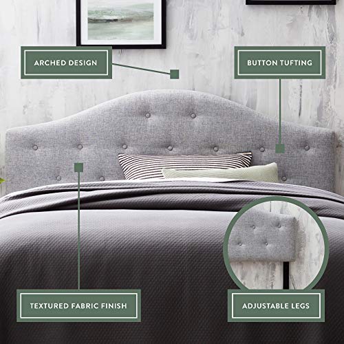 Edenbrook Legrand Upholstered Headboard for King Size Bed - Arched, Button-Tufted Headboard – Gray