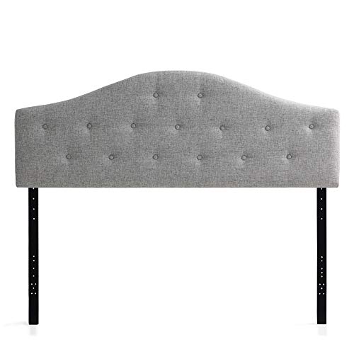 Edenbrook Legrand Upholstered Headboard for King Size Bed - Arched, Button-Tufted Headboard – Gray