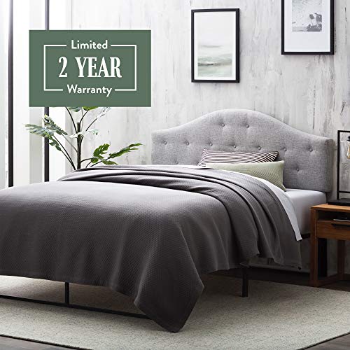 Edenbrook Legrand Upholstered Headboard for King Size Bed - Arched, Button-Tufted Headboard – Gray