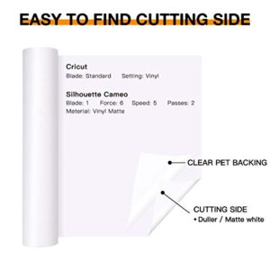 White Permanent Vinyl, White Adhesive Vinyl for Cricut - 12" x 40 FT White Vinyl Roll for Cricut, Silhouette, Cameo Cutters, Signs, Scrapbooking, Craft, Die Cutters