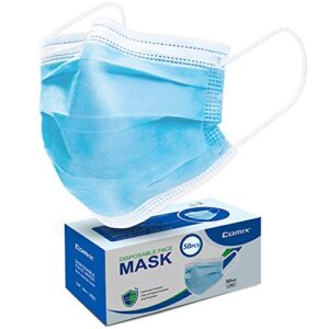 comix disposable face-mask with 3-layer disposable face masks, pack of 50