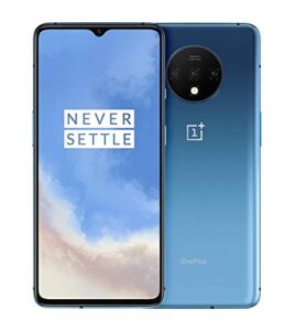 oneplus 7t dual-sim 128gb/8gb ram (gsm, cdma) factory unlocked 4g/lte android smartphone - international version (glacier blue) (renewed)