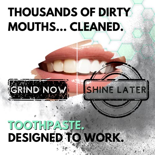 Grind Natural Toothpaste, Fluoride-Free - Dentist Recommended Hydroxyapatite, Theobromine & Activated Charcoal for Remineralizing, Sensitive Teeth, & Whitening, Made in USA, Vegan (4 oz)