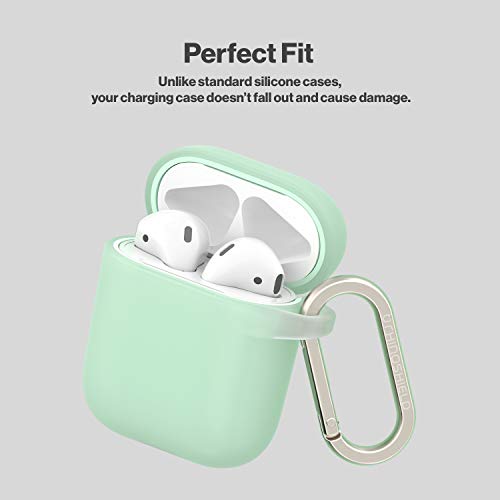 RhinoShield Case with Carabiner Compatible with Apple [AirPods Series 2/1] | Military Grade Drop Protection, Scratch Resistant, Wireless Charging - [Shell Pink, Standard Set]