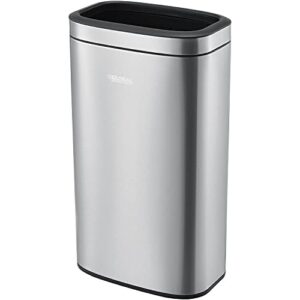 global industrial 8 gallon stainless steel slim open top receptacle