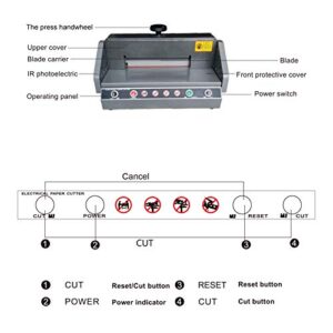 VEVOR Electric Paper Cutter 0-330 Cutting Width, Electric Paper Trimmer, 40mm Cutting Thickness, Desktop Cutting Paper Machine, Industrial Paper Cutter, Heavy Duty Paper Cutter, for Office, School