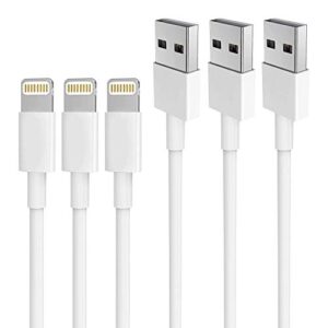 iphone charger aunc 3pack 6feet long lightning to usb charging cable fast connector data sync transfer cord compatible with iphone 11 / xs max/x/8/7/plus/6s/6/se/5s ipad…