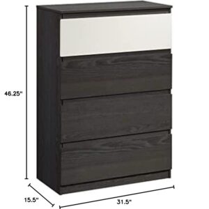 Sauder Hudson Court Dresser, L: 31.5" x W: 15.51" x H: 46.26", Charcoal Ash Finish