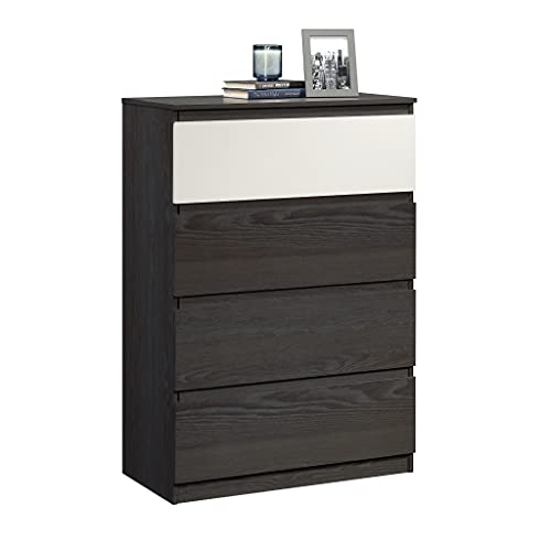 Sauder Hudson Court Dresser, L: 31.5" x W: 15.51" x H: 46.26", Charcoal Ash Finish