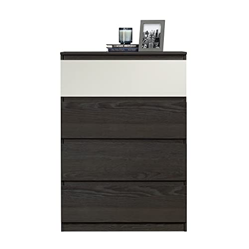 Sauder Hudson Court Dresser, L: 31.5" x W: 15.51" x H: 46.26", Charcoal Ash Finish