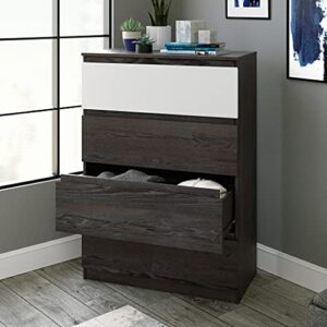 Sauder Hudson Court Dresser, L: 31.5" x W: 15.51" x H: 46.26", Charcoal Ash Finish