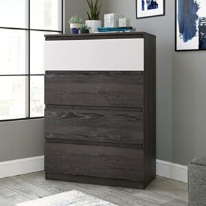 Sauder Hudson Court Dresser, L: 31.5" x W: 15.51" x H: 46.26", Charcoal Ash Finish