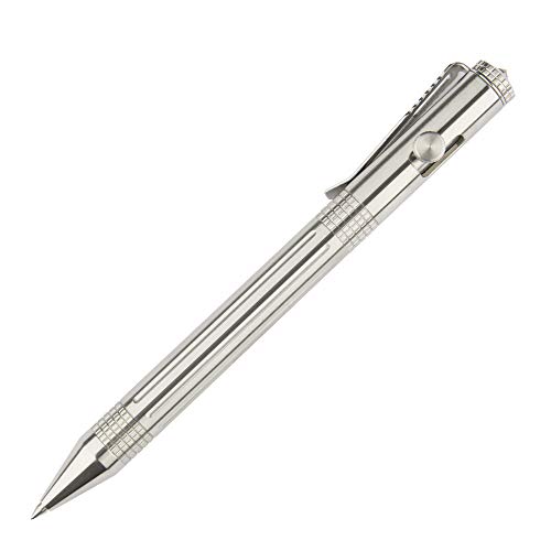 SMOOTHERPRO Bolt Action Pen Stainless Steel Pen with Decent Durable Stainless Steel Pen Clip Military Design for EDC Outdoor Office Signature (SST331)