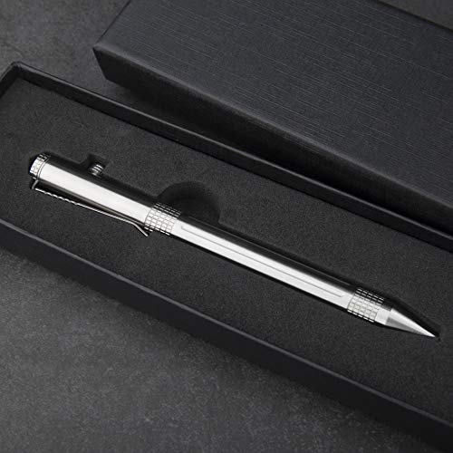 SMOOTHERPRO Bolt Action Pen Stainless Steel Pen with Decent Durable Stainless Steel Pen Clip Military Design for EDC Outdoor Office Signature (SST331)