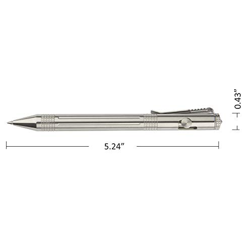 SMOOTHERPRO Bolt Action Pen Stainless Steel Pen with Decent Durable Stainless Steel Pen Clip Military Design for EDC Outdoor Office Signature (SST331)