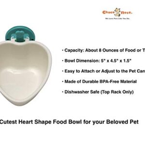 Choco Nose Patented No-Drip Water Bottle/Feeder and Detachable Food Dish Set for Puppies/Toy Breed Dogs/Rabbits/Cats/Chinchillas and Other Small Pets and Animals 300ML. Nozzle 13mm, Aqua(C528 C607)