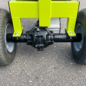 Tow Tuff TMD-35ETD8 Versatile Adjustable 3500 Lbs Capacity Variable Ball Height Electric Utility Dolly for Boats, Cargo Trailers, and More, Green, 3rd Wheel, Step for Leverage, Travels 1.5 MPH