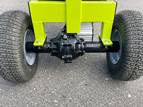 Tow Tuff TMD-35ETD8 Versatile Adjustable 3500 Lbs Capacity Variable Ball Height Electric Utility Dolly for Boats, Cargo Trailers, and More, Green, 3rd Wheel, Step for Leverage, Travels 1.5 MPH