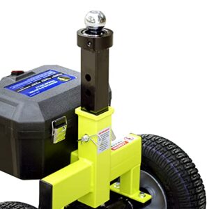 Tow Tuff TMD-35ETD8 Versatile Adjustable 3500 Lbs Capacity Variable Ball Height Electric Utility Dolly for Boats, Cargo Trailers, and More, Green, 3rd Wheel, Step for Leverage, Travels 1.5 MPH