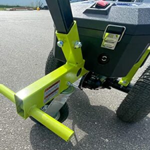 Tow Tuff TMD-35ETD8 Versatile Adjustable 3500 Lbs Capacity Variable Ball Height Electric Utility Dolly for Boats, Cargo Trailers, and More, Green, 3rd Wheel, Step for Leverage, Travels 1.5 MPH