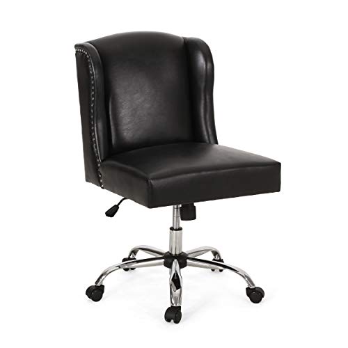 Christopher Knight Home Teresa Contemporary Wingback Swivel Office Chair, Midnight Black