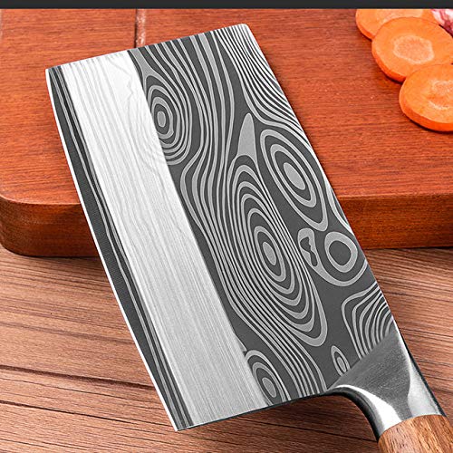 Meat Cleaver 8-inch Chef Knife Professional Butcher Knife Stainless Steel Vegetable Cleaver Knife with Anti-slip Wooden Handle