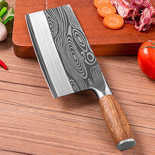 Meat Cleaver 8-inch Chef Knife Professional Butcher Knife Stainless Steel Vegetable Cleaver Knife with Anti-slip Wooden Handle