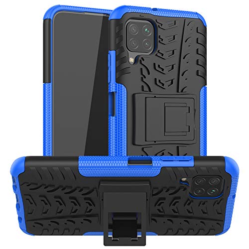 MRSTERUS Huawei P40 Lite Case tire Pattern Strong Armored Double-Layer Heavy-Duty Fall Prevention with Removable Bracket Shockproof Protective Cover for Huawei P40 Lite Sporty Style (Blue) JX