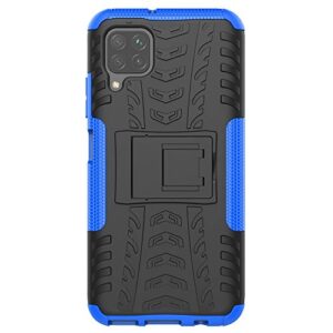 MRSTERUS Huawei P40 Lite Case tire Pattern Strong Armored Double-Layer Heavy-Duty Fall Prevention with Removable Bracket Shockproof Protective Cover for Huawei P40 Lite Sporty Style (Blue) JX