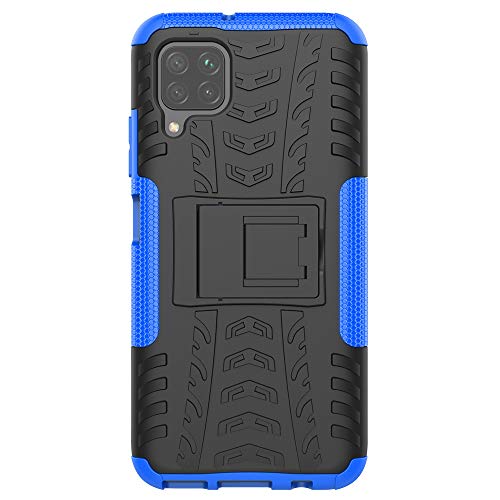 MRSTERUS Huawei P40 Lite Case tire Pattern Strong Armored Double-Layer Heavy-Duty Fall Prevention with Removable Bracket Shockproof Protective Cover for Huawei P40 Lite Sporty Style (Blue) JX