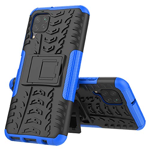 MRSTERUS Huawei P40 Lite Case tire Pattern Strong Armored Double-Layer Heavy-Duty Fall Prevention with Removable Bracket Shockproof Protective Cover for Huawei P40 Lite Sporty Style (Blue) JX