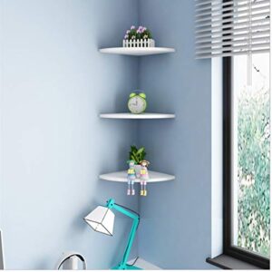 8 Inch Floating Corner Shelf Set of 2,White Wall Mounted Corner Storage Shelf for Bedroom, Living Room, Bathroom, Display Shelf for Small Plant, Photo Frame, Toys and More