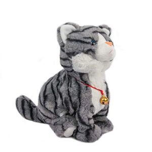 Smalody Interactive Plush Toys, Novelty Sound Control Electronic Cat Electronic Pets Robot Cat Gift for Children (Gray)