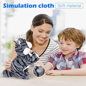 Smalody Interactive Plush Toys, Novelty Sound Control Electronic Cat Electronic Pets Robot Cat Gift for Children (Gray)