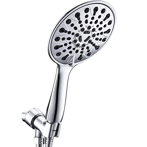 SOKA High Pressure Shower Heads with 6 Spray Setting Massage Spa 6" Showerhead with Handheld Shower Head with Extra Long Hose 59 Inches(5 Feet）And Adjustable Bracket Chrome