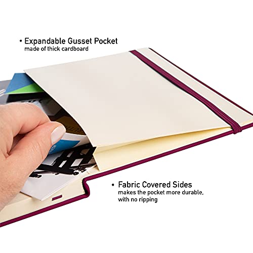 Simply Genius A5 Notebooks for Work, Travel, Business, School & More - College Ruled Notebook - Hardcover Journals for Women & Men - Lined Books with 192 pages, 5.7" x 8.4"(Wine, 4 Pack)