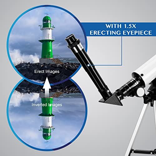 Aomekie Telescope for Kids Adults Astronomy Beginners 50mm Refracter Telescope with Tripod and Case, Gift for Kids Educational Beginners with Case