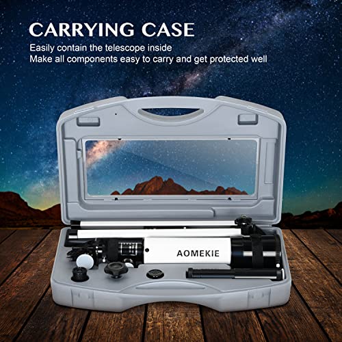 Aomekie Telescope for Kids Adults Astronomy Beginners 50mm Refracter Telescope with Tripod and Case, Gift for Kids Educational Beginners with Case